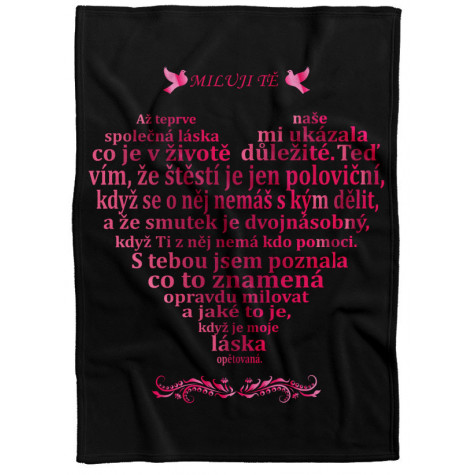 Deka 200 x 140 cm - Milostný citát - pro muže | DárkyHry.cz