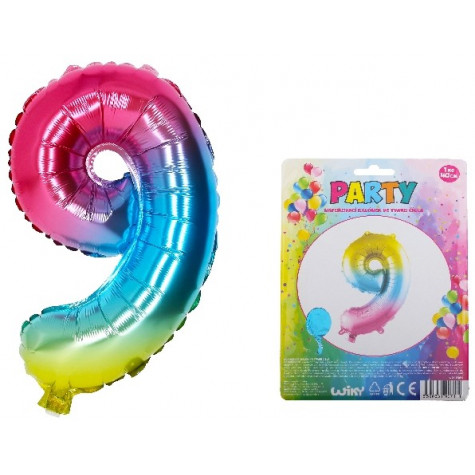 Balónek nafukovací duhový 40 cm - číslo 9 | DárkyHry.cz